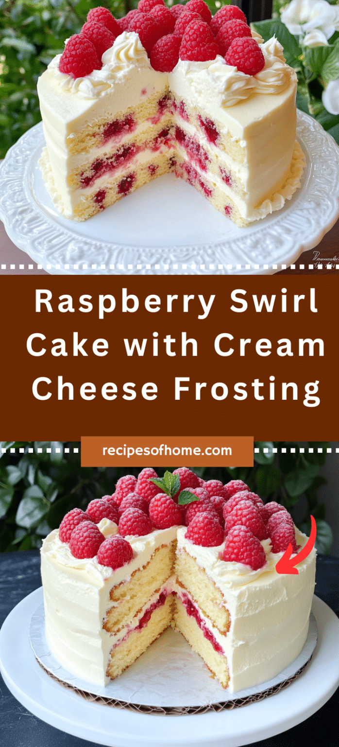 Raspberry Swirl Cake with Cream Cheese Frosting