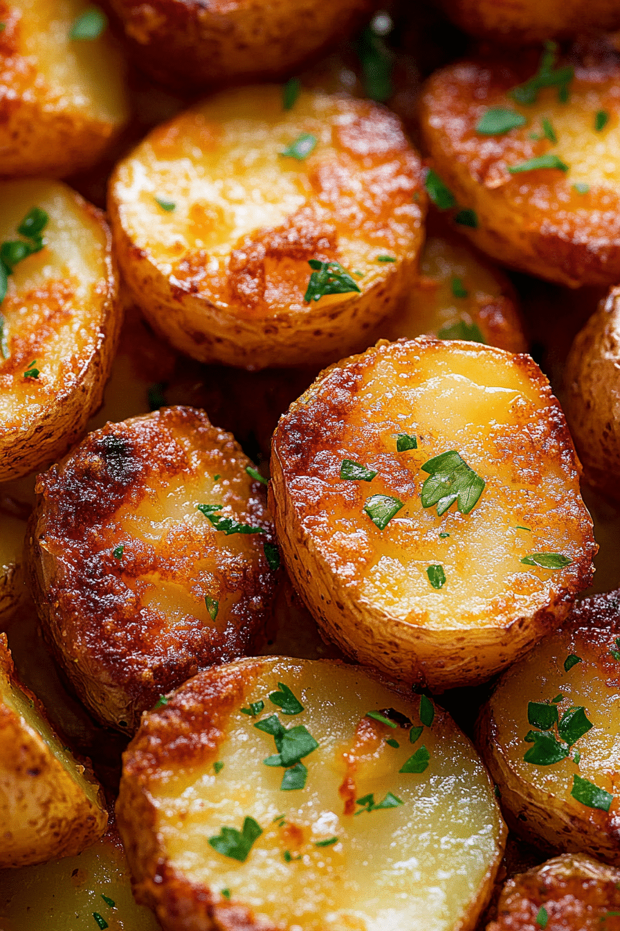 Roasted Garlic Butter Parmesan Potatoes