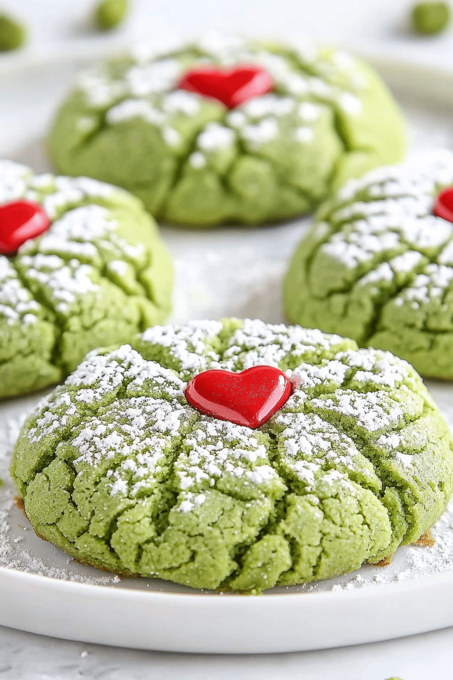 Grinch Crinkle Cookies