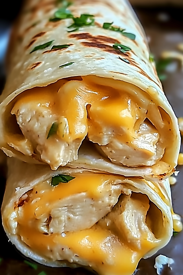 Cheesy Chicken Garlic Wraps