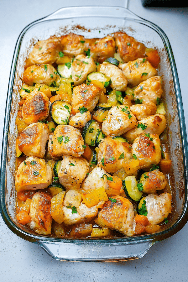 Easy Baked Chicken and Zucchini