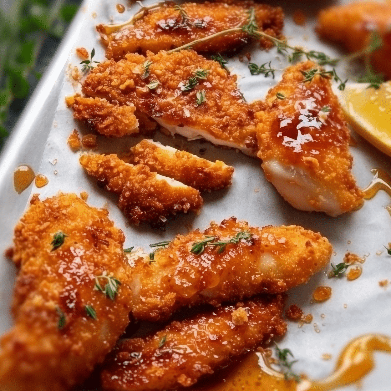 Baked Crunchy Hot Honey Chicken
