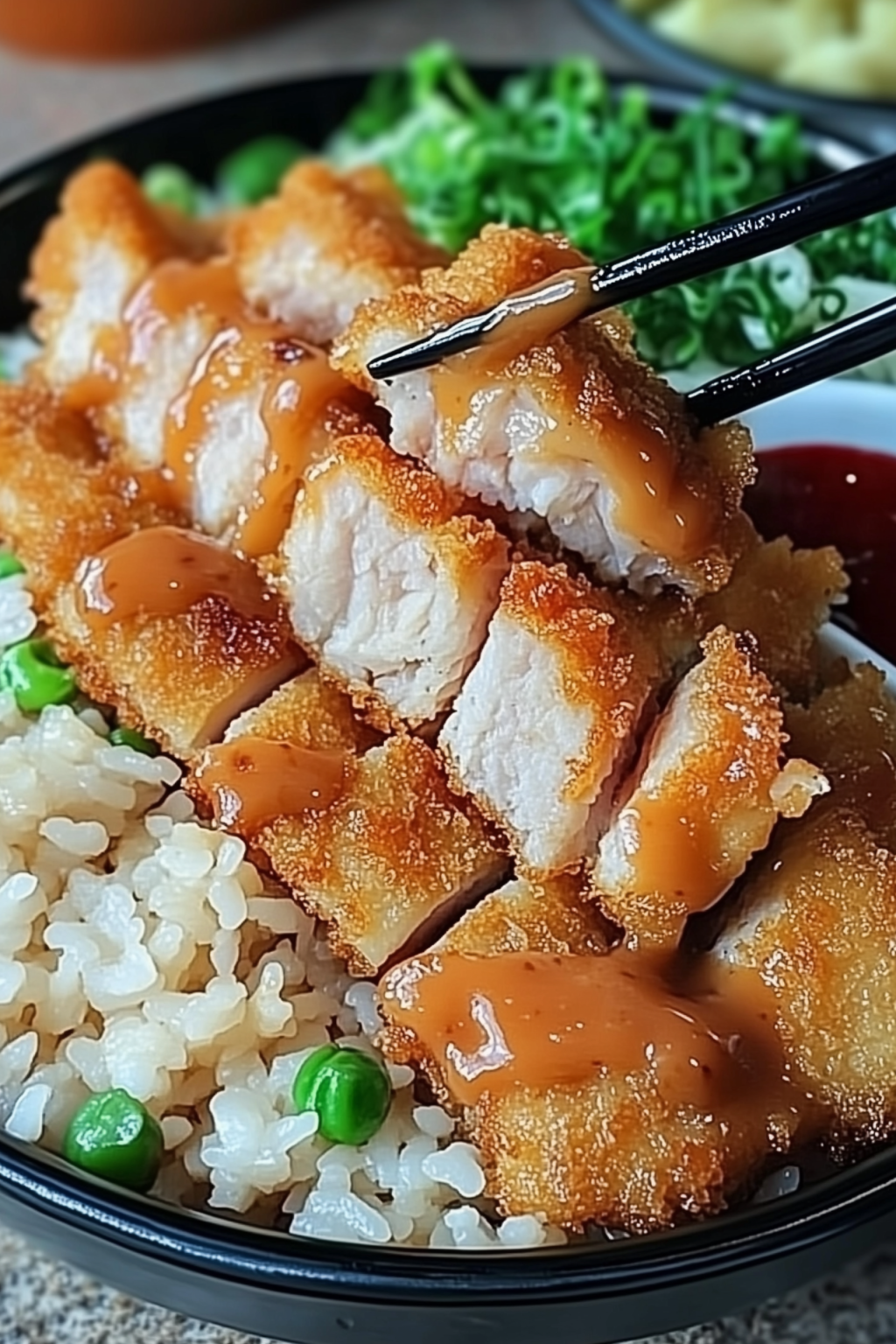 Japanese Katsu Bowls With Tonkatsu Sauce