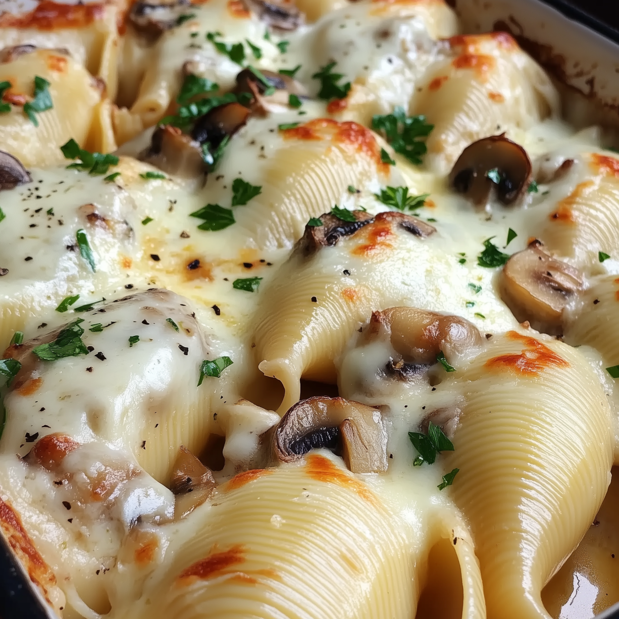 Creamy Garlic Mushroom Stuffed Shells