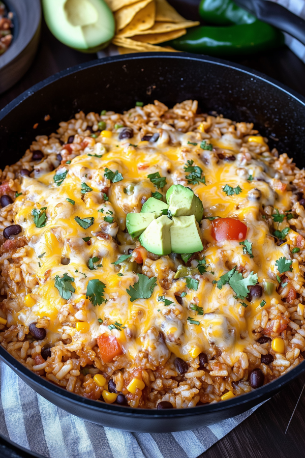 Cheesy Taco Rice Skillet