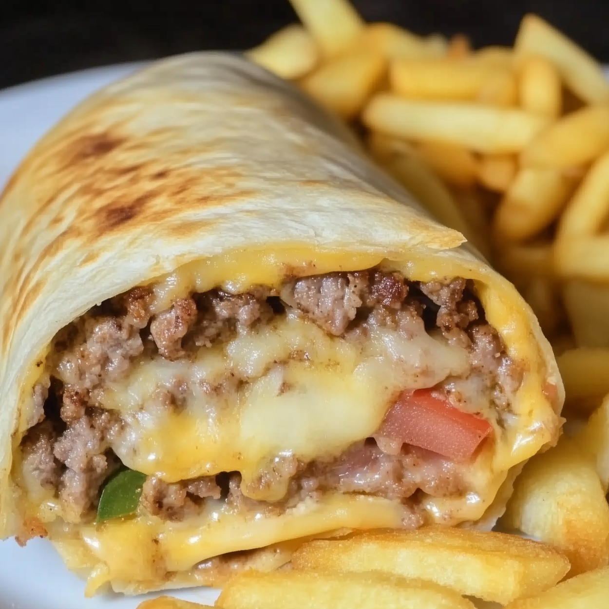 Easy Air Fryer Cheeseburger Wraps