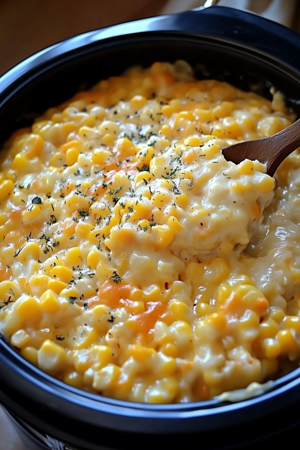 Slow Cooker Cheddar Corn