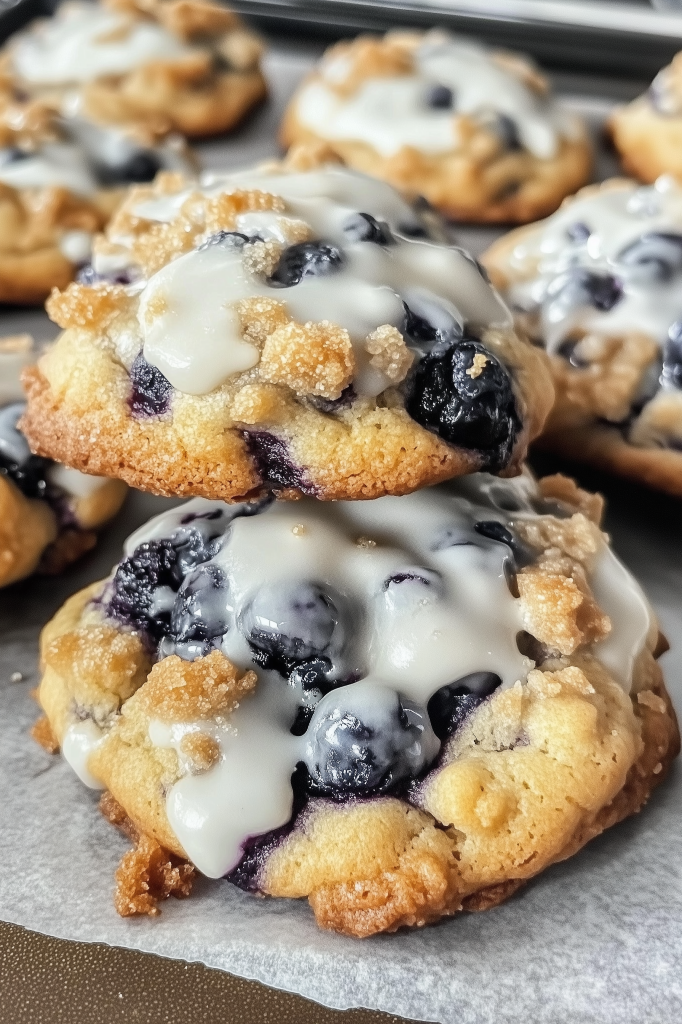Blueberry Muffin Cookies with Streusel Topping
