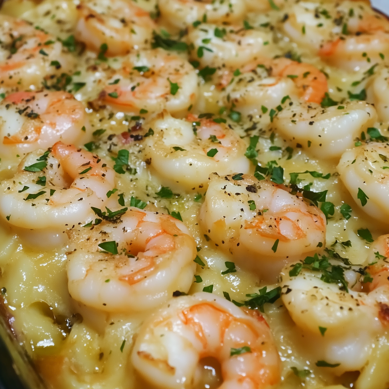 Shrimp Scampi Pasta Bake