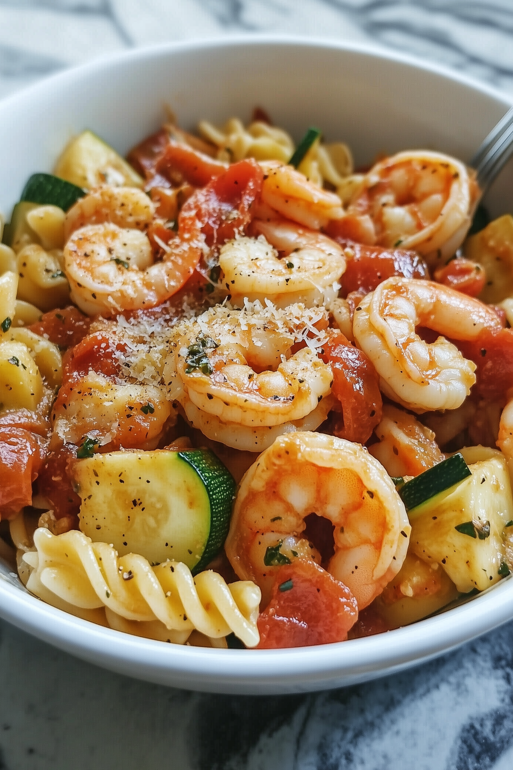 Tomato Zucchini Shrimp Pasta – Recipes Of Home