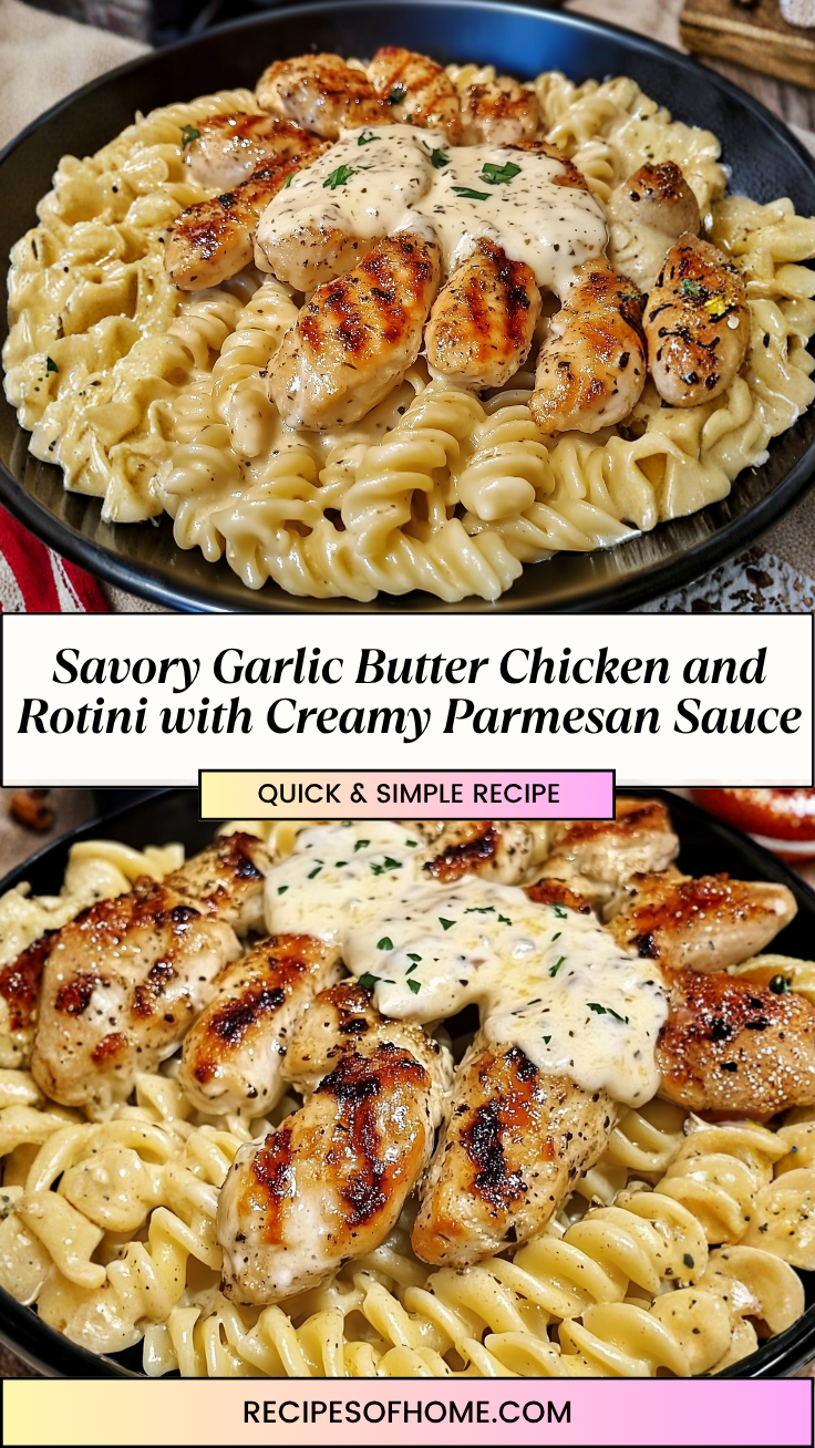 Savory Garlic Butter Chicken and Rotini with Creamy Parmesan Sauce ...