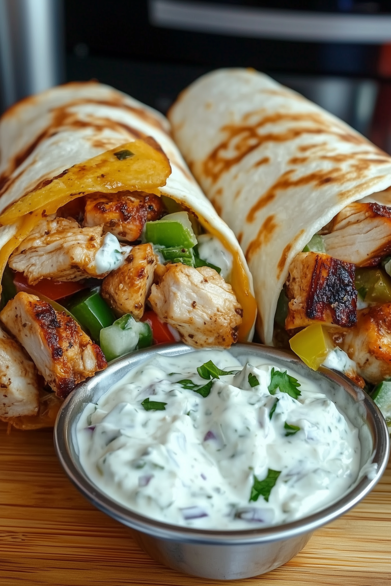 Mediterranean Chicken Gyros with Creamy Feta Tzatziki