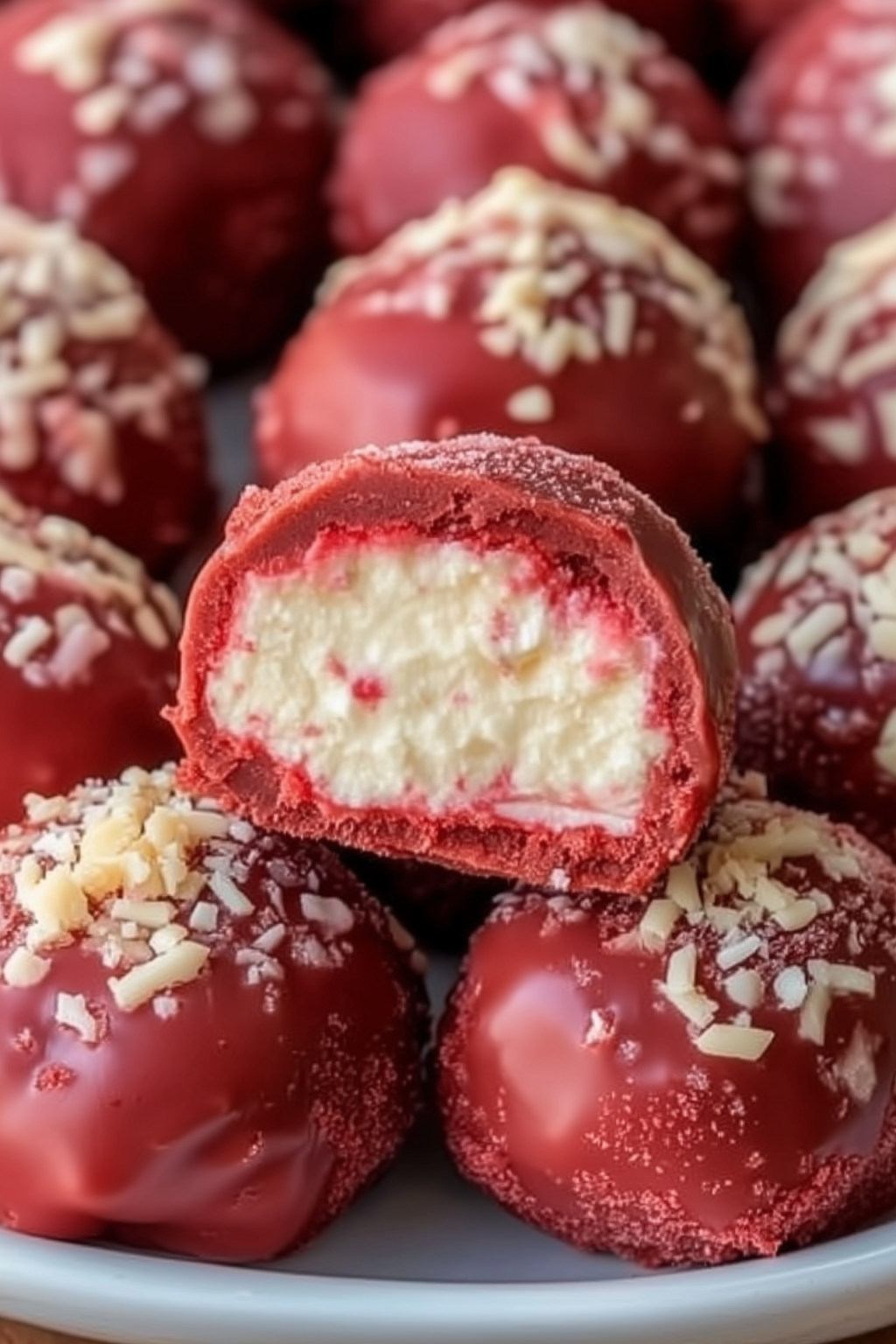 Irresistibly Best Strawberry Velvet Cheesecake Truffles