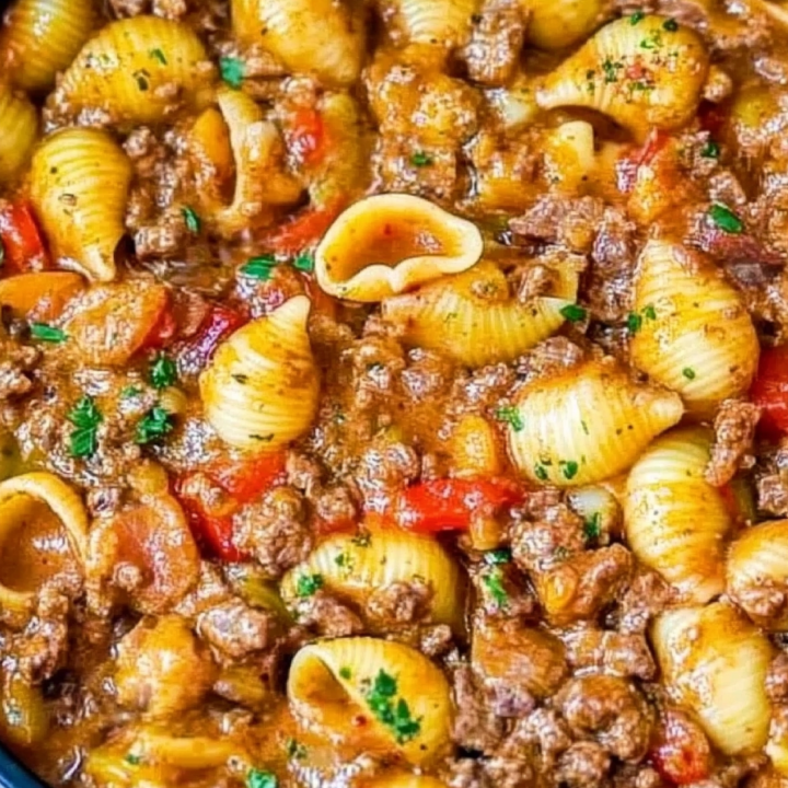 Easy Creamy Beef and Shells