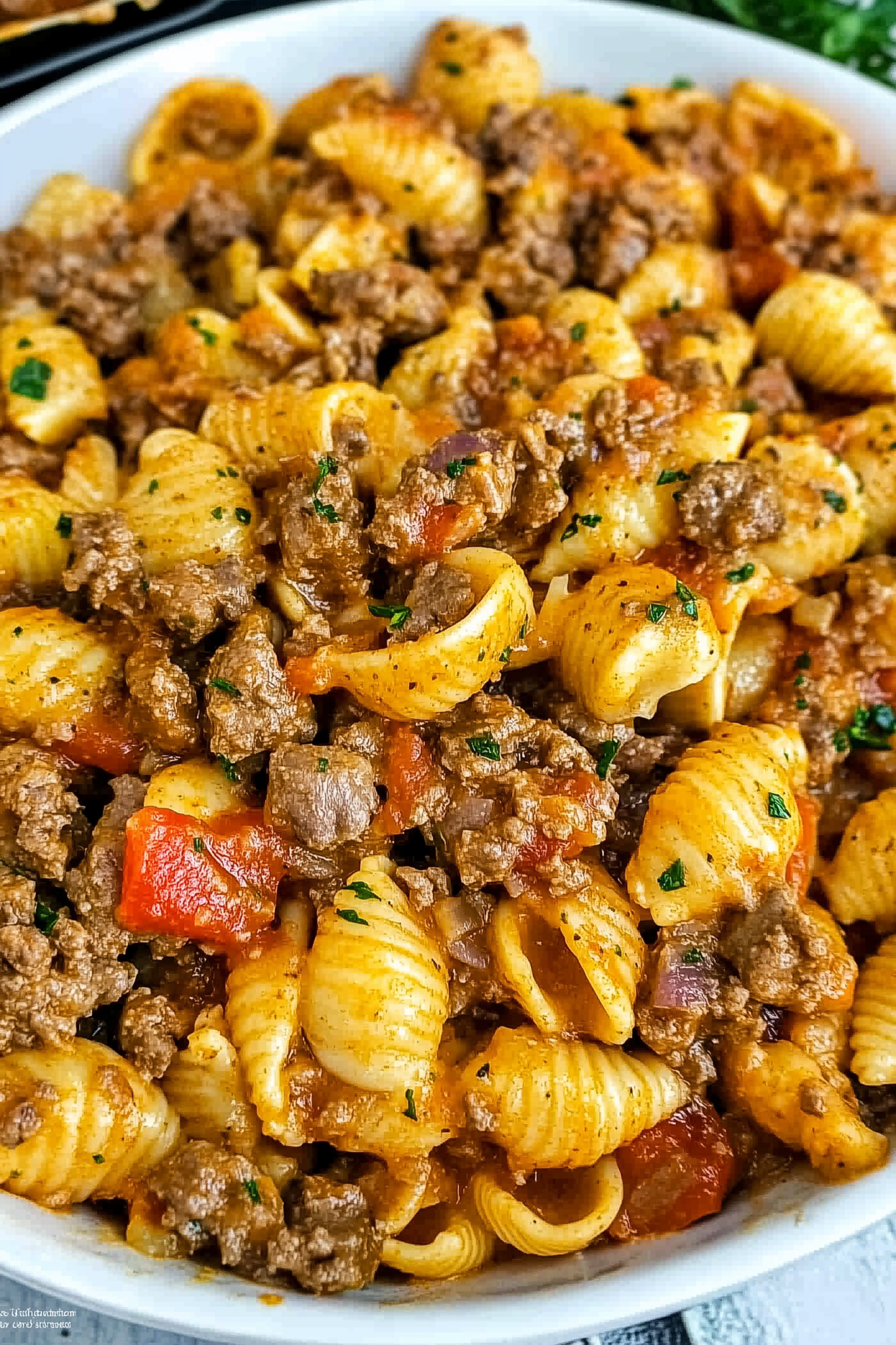 Easy Creamy Beef and Shells