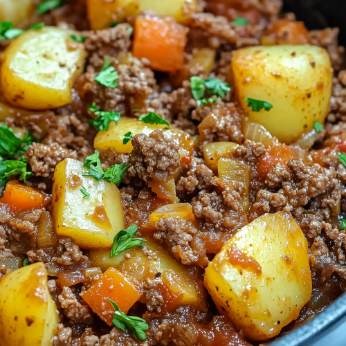 Simple Golden Beef and Potato Skillet