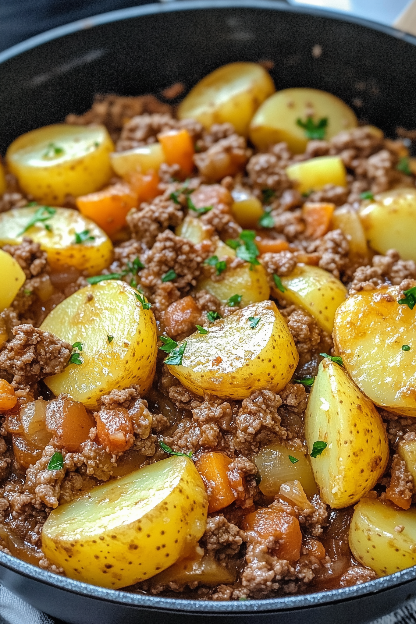 Simple Golden Beef and Potato Skillet