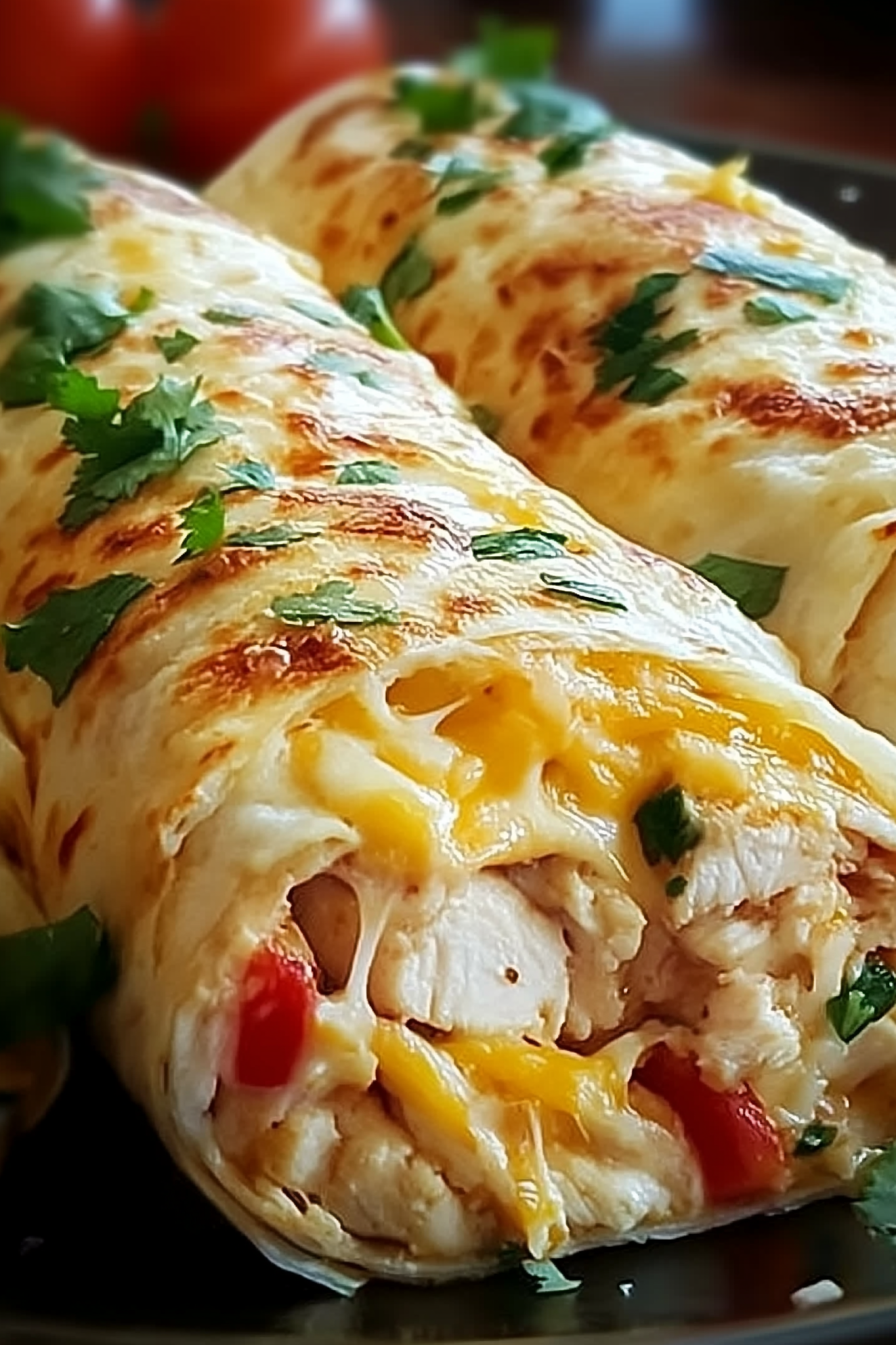 Homemade Cheesy Garlic Chicken Wraps