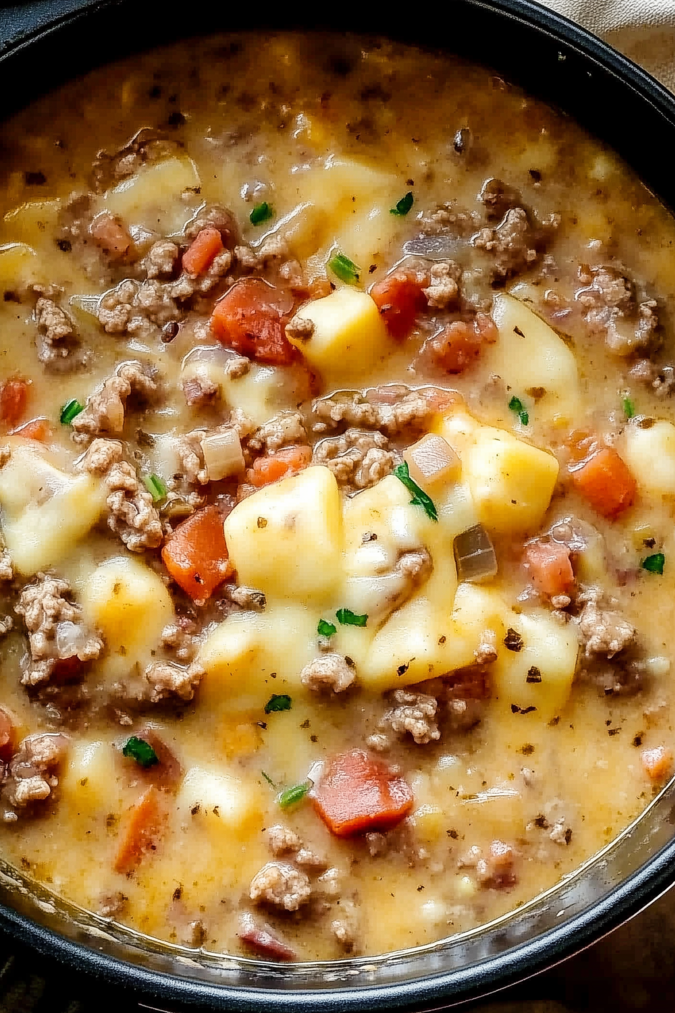 Easy Homemade Cheeseburger Soup