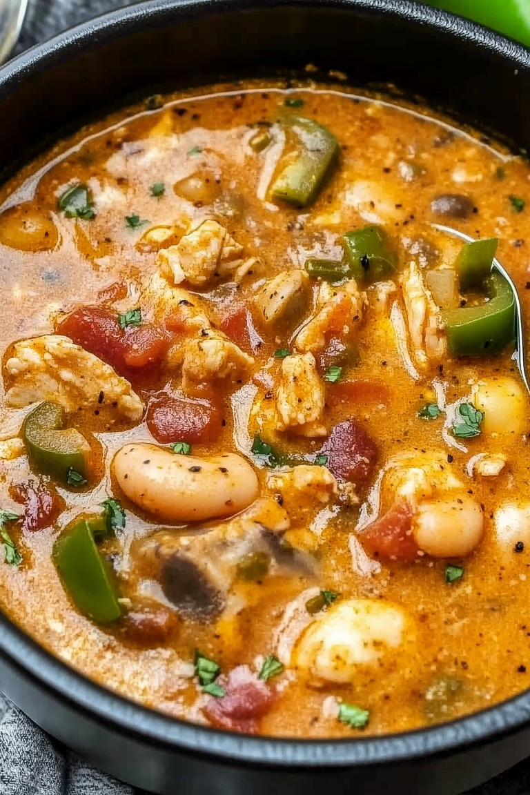 Homemade Cajun White Chicken Chili