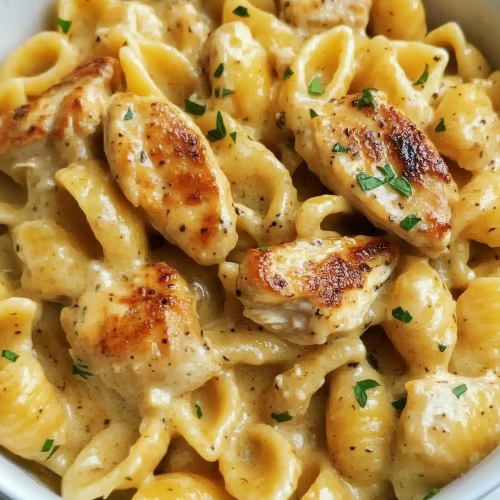 Homemade Creamy Shells and Chicken