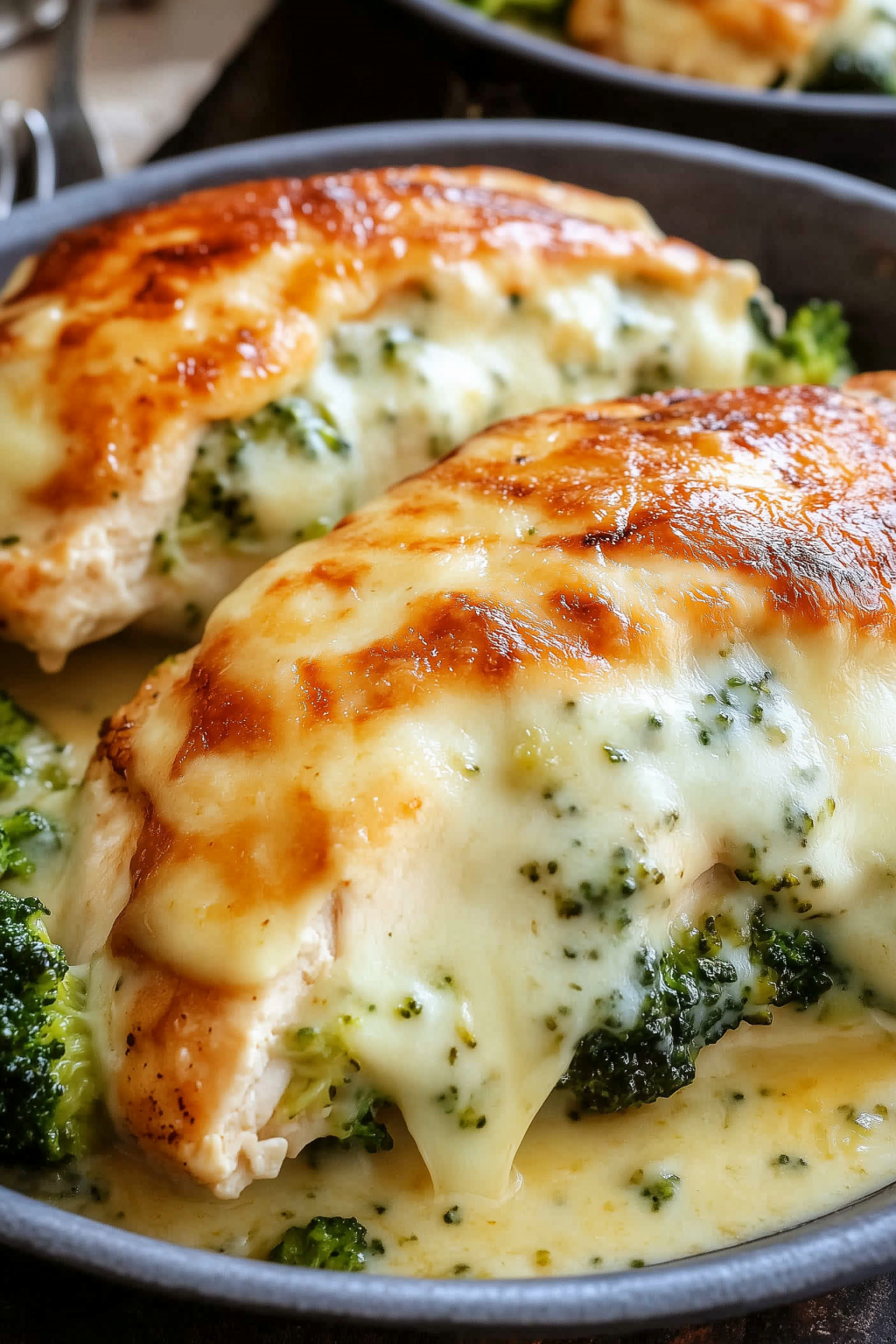Homemade Broccoli Cheese Stuffed Chicken