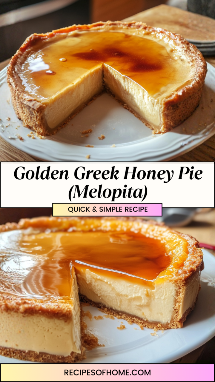 Traditional Greek Honey Pie (Melopita)